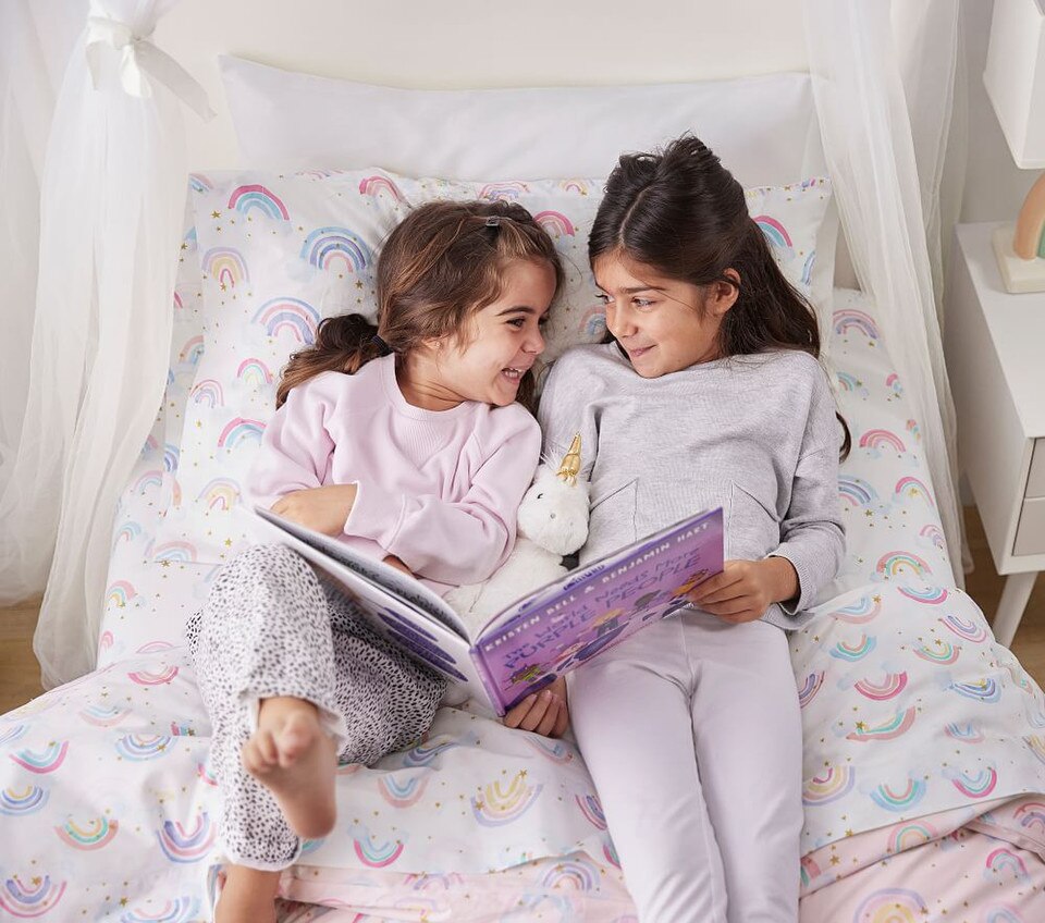 Rainbow Cloud Organic Sheet Set & Pillowcases | Pottery Barn Kids UK